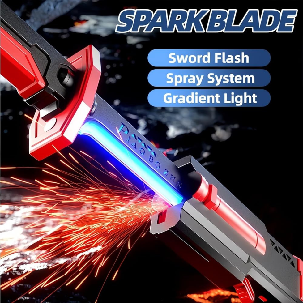 Crazinos Neon LED Spark Sword with Sound and Fog, Type-C Recharge, 31.