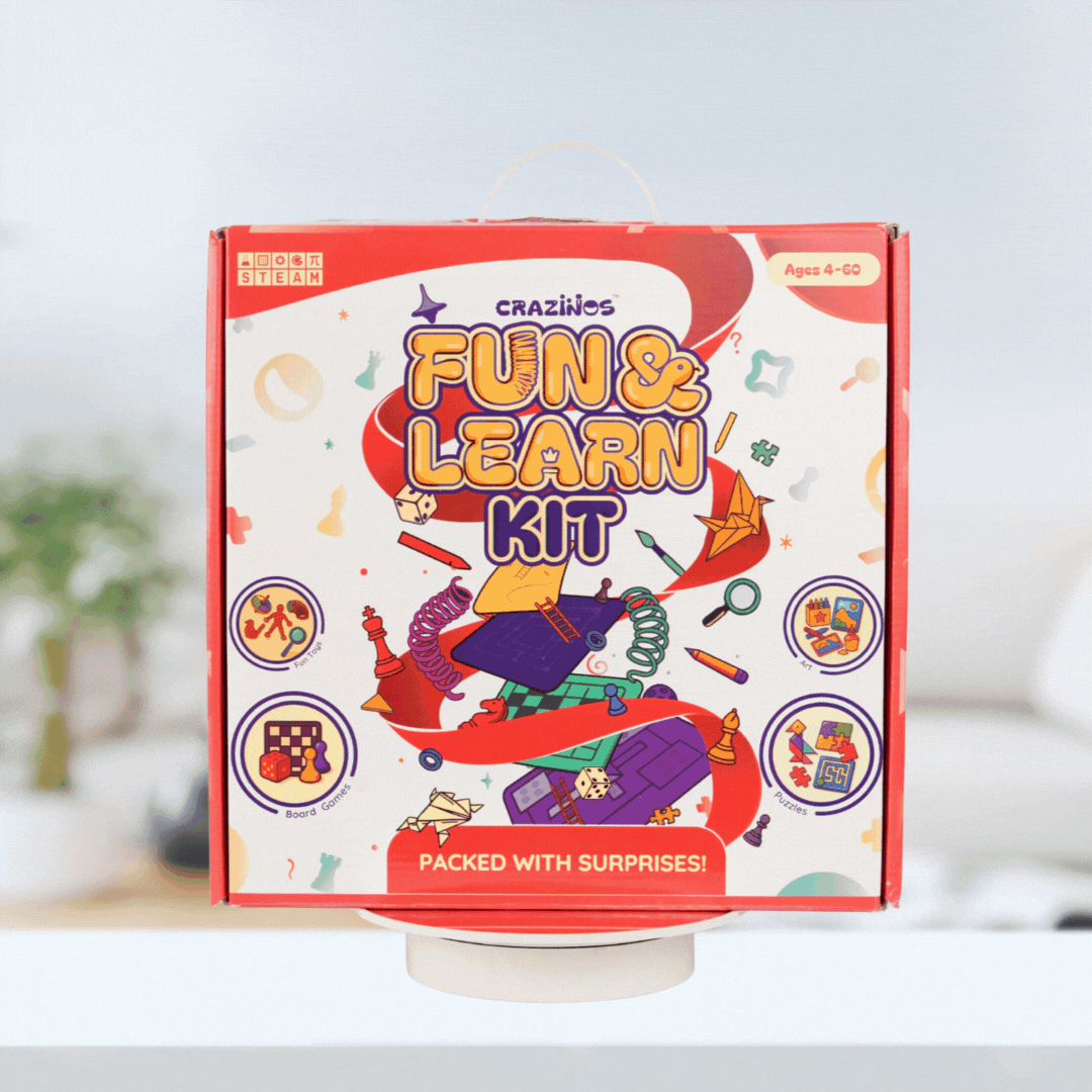 Crazinos 100-in-1 Fun & Learn Activity Kit for Kids 4+ | DIY, Art & Bo