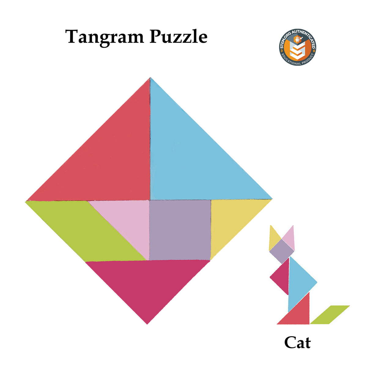 Tangram Puzzle Game for Kids – STEM Certified | 48 Tangram Challenge D ...