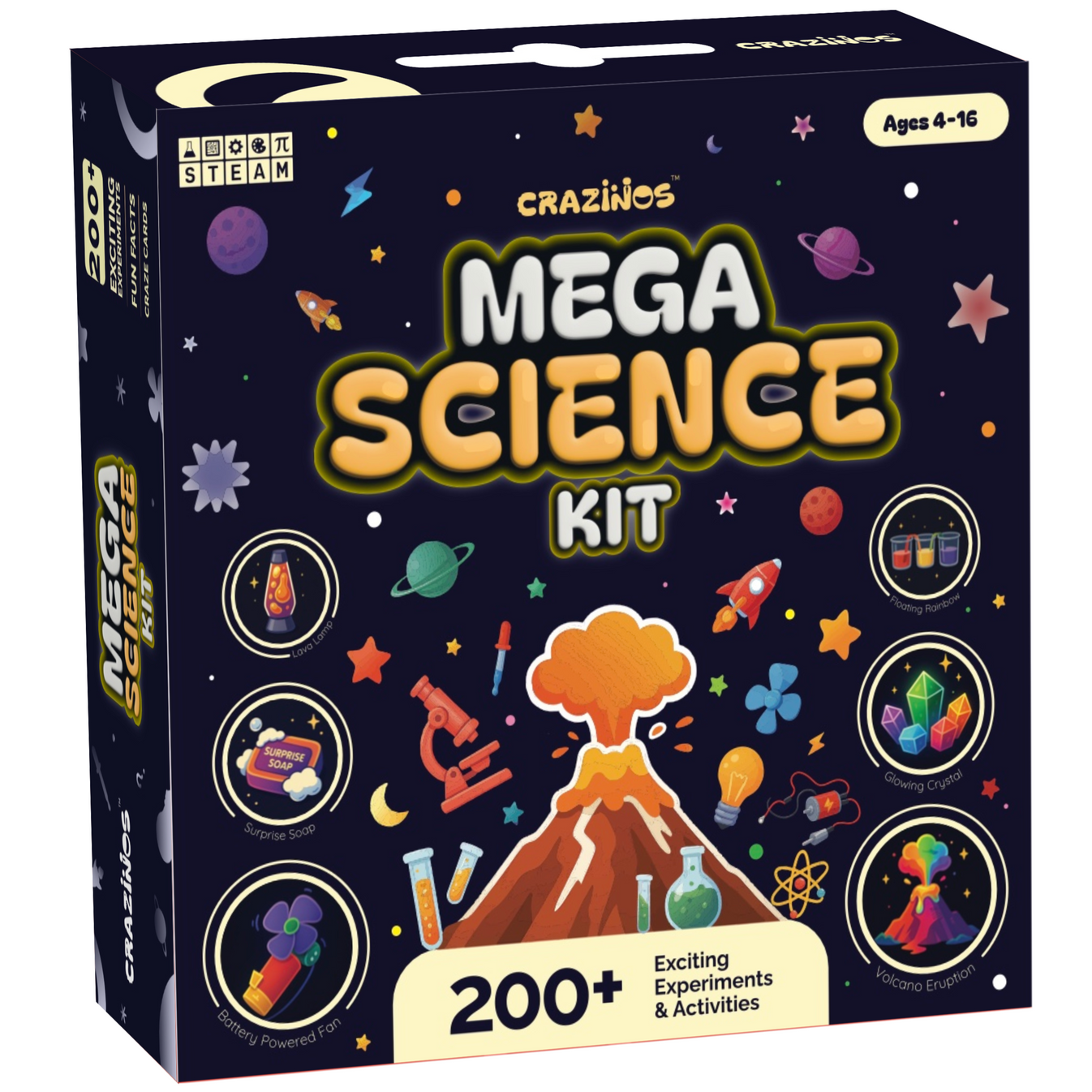 Mega science kit | For 3 to 4 Learners | Ages 4 to 16| 200+ experiment ...